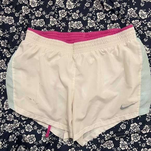 Nike | Shorts | Nike White And Pink Running Shorts Sz Med | Poshmark
